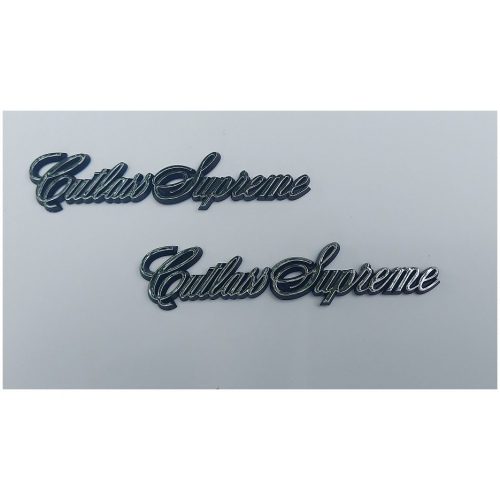 1978-1988 "Cutlass Supreme" Sail Panel Emblem Set - Mr. Keith's Auto Parts